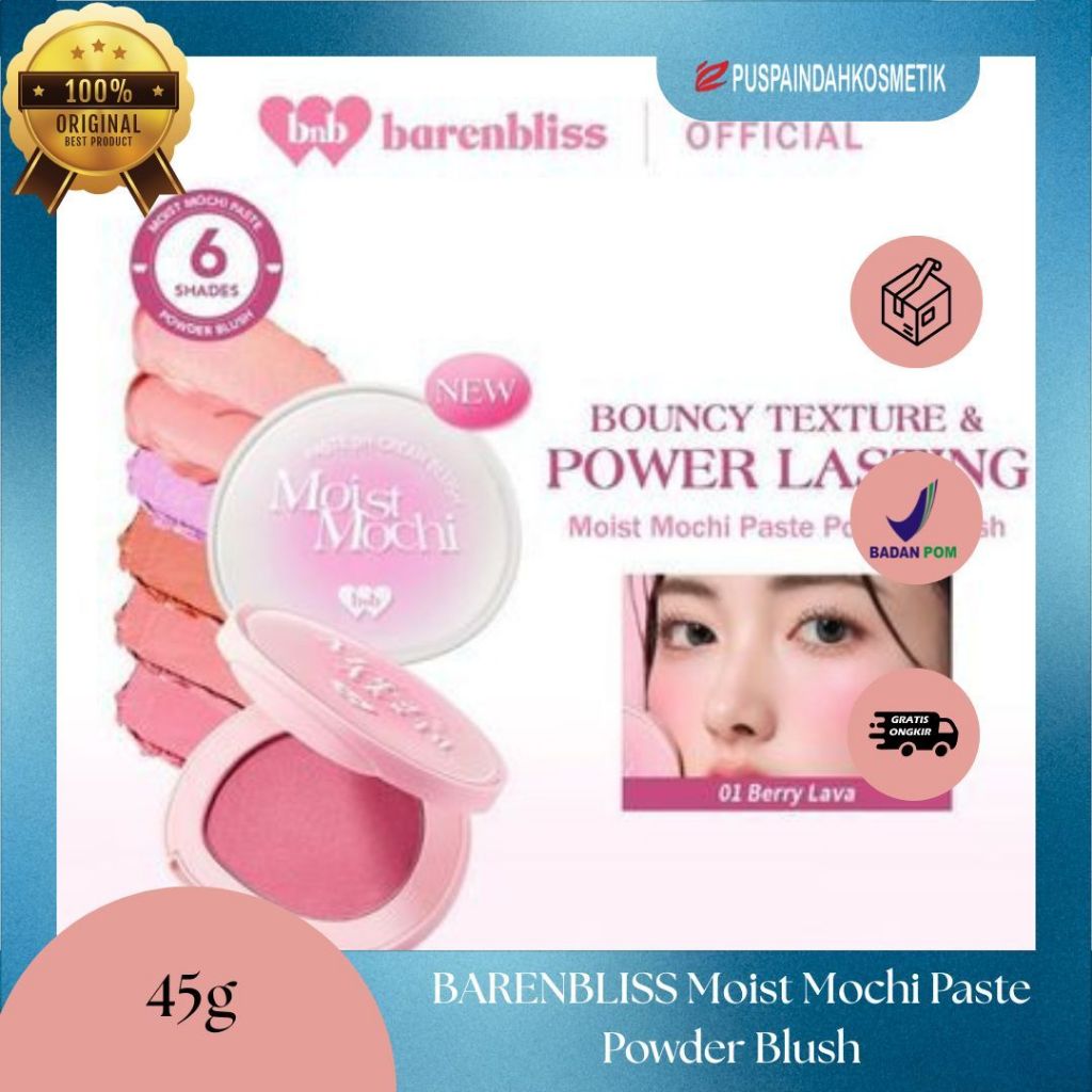 Jual BNB BARENBLISS MOIST MOCHI PASTE POWDER BLUSH,CREAM BLUSH 4,5GRAM ...