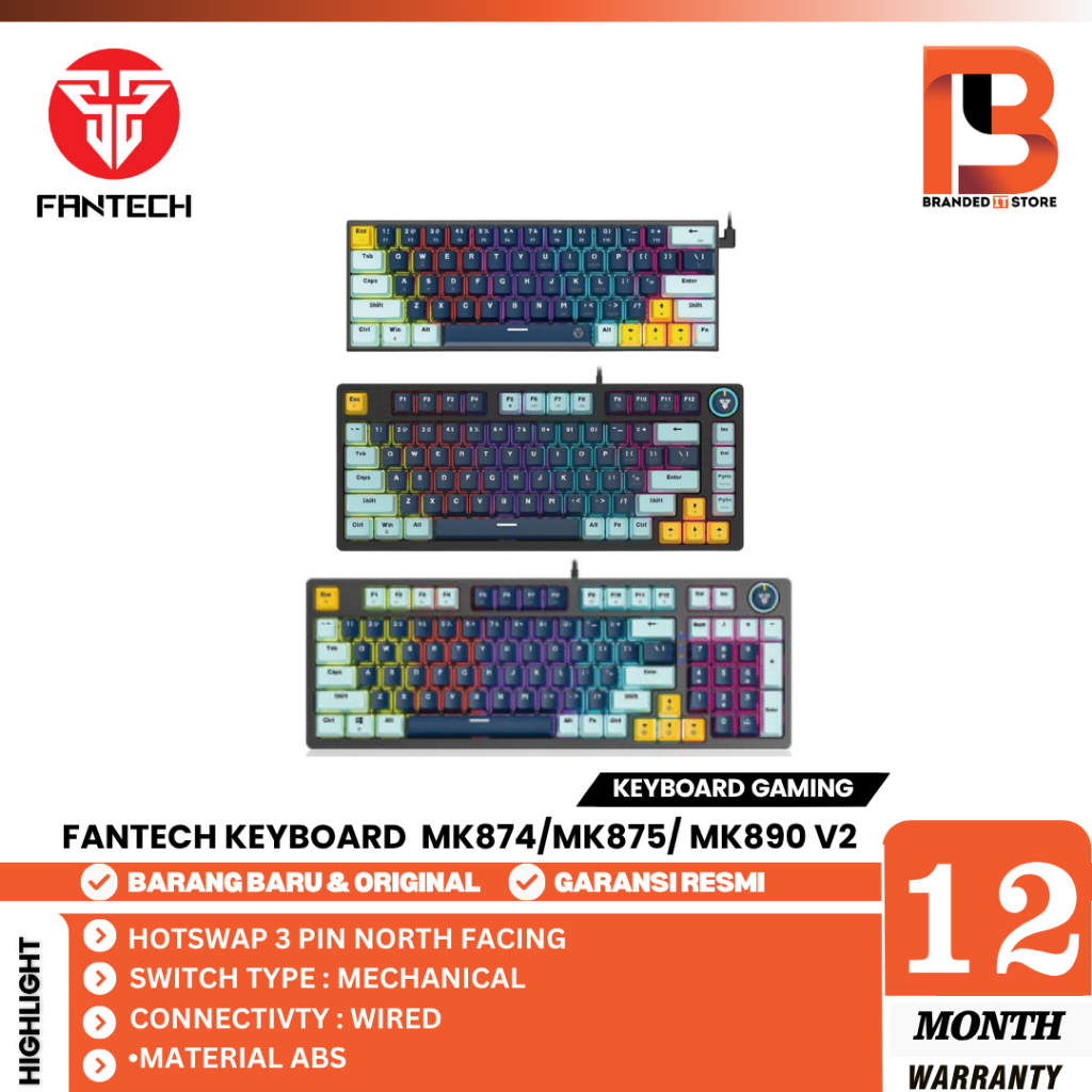 Jual FANTECH ATOM96 MK890V2 MK875V2 MK890 V2 95% RGB Mechanical Gaming Keyboard | Shopee Indonesia