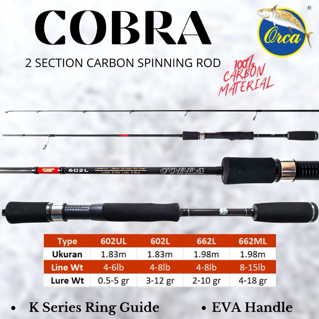 Jual Joran Spinning Carbon Orca Cobra | Shopee Indonesia