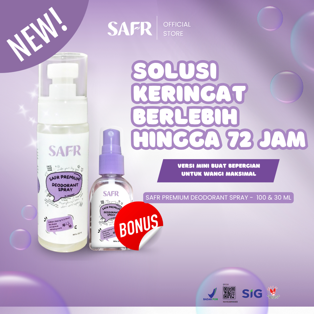 Jual My SAFR Deodorant Spray Tahan 1 Tahun Bebas Noda Kuning Bebas ...
