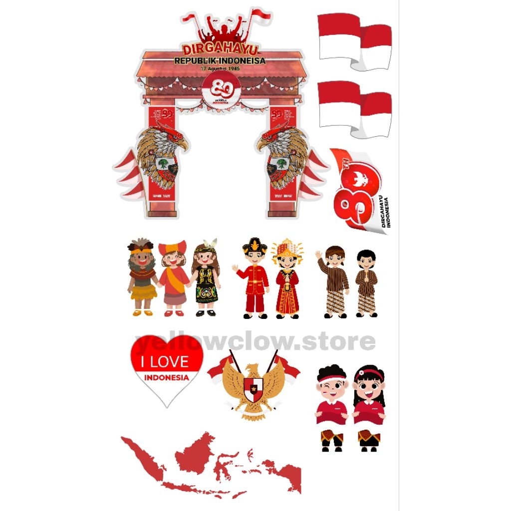 Jual [PART 2] TOPPER TUMPENG HUT RI KEMERDEKAAN INDONESIA | Shopee ...