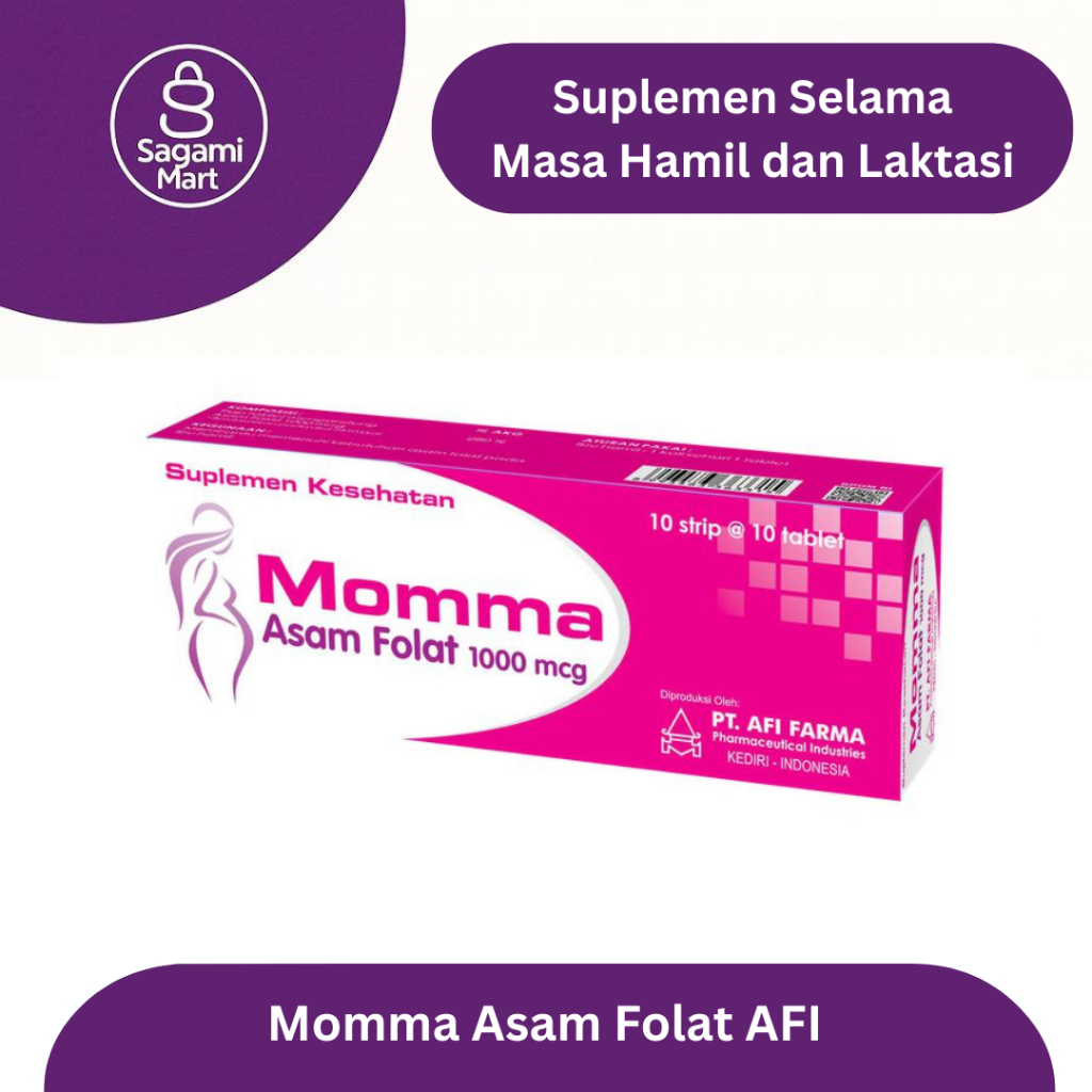 Jual Momma Asam Folat 1000 mcg AFI - Suplemen Asam Folat / Folic Acid ...