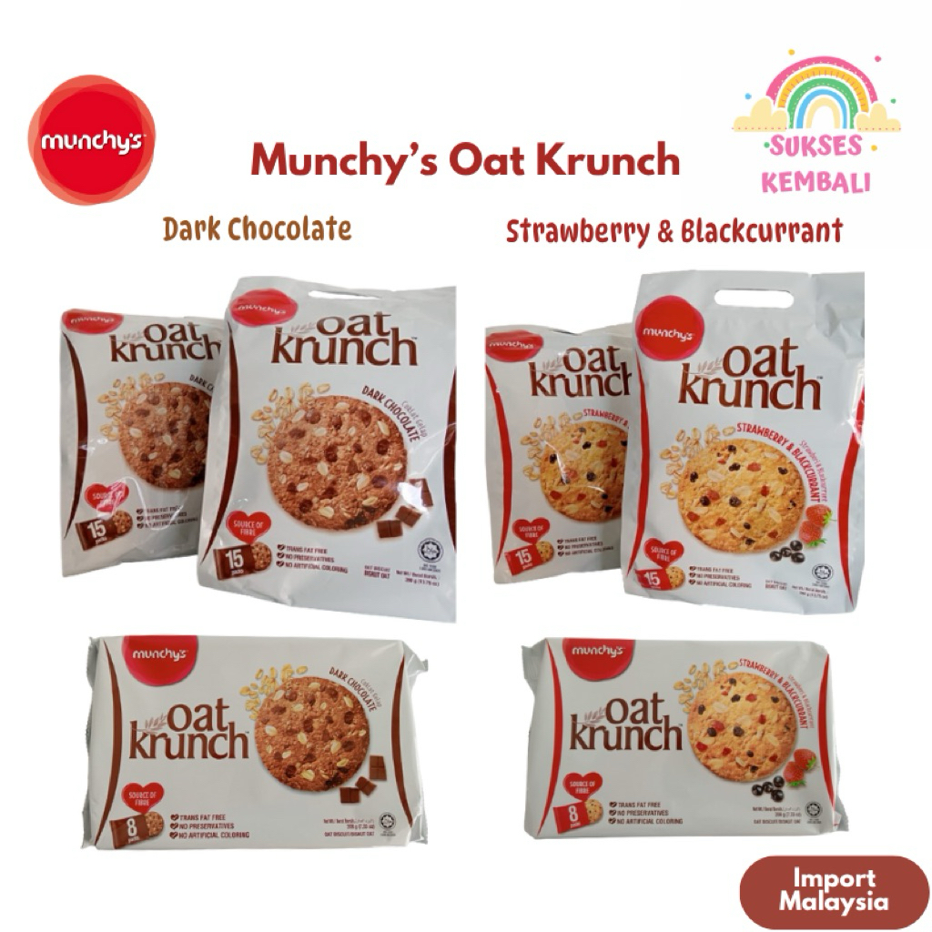 Jual Munchy's Oat Krunch, Dark Chocolate dan Strawberry & Blackcurrant ...