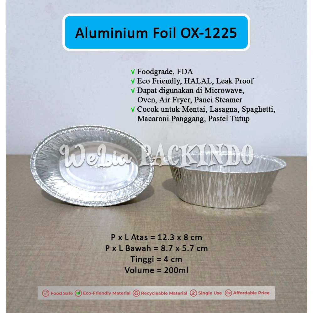 Jual [1 PCS INSTANT] Aluminium Foil Tray OX-1225 + Tutup untuk Mentai ...