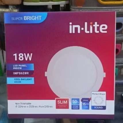 Jual Inlite Downlite Slim Panel LED IB In-lite 18w 18watt Bulat | Shopee Indonesia