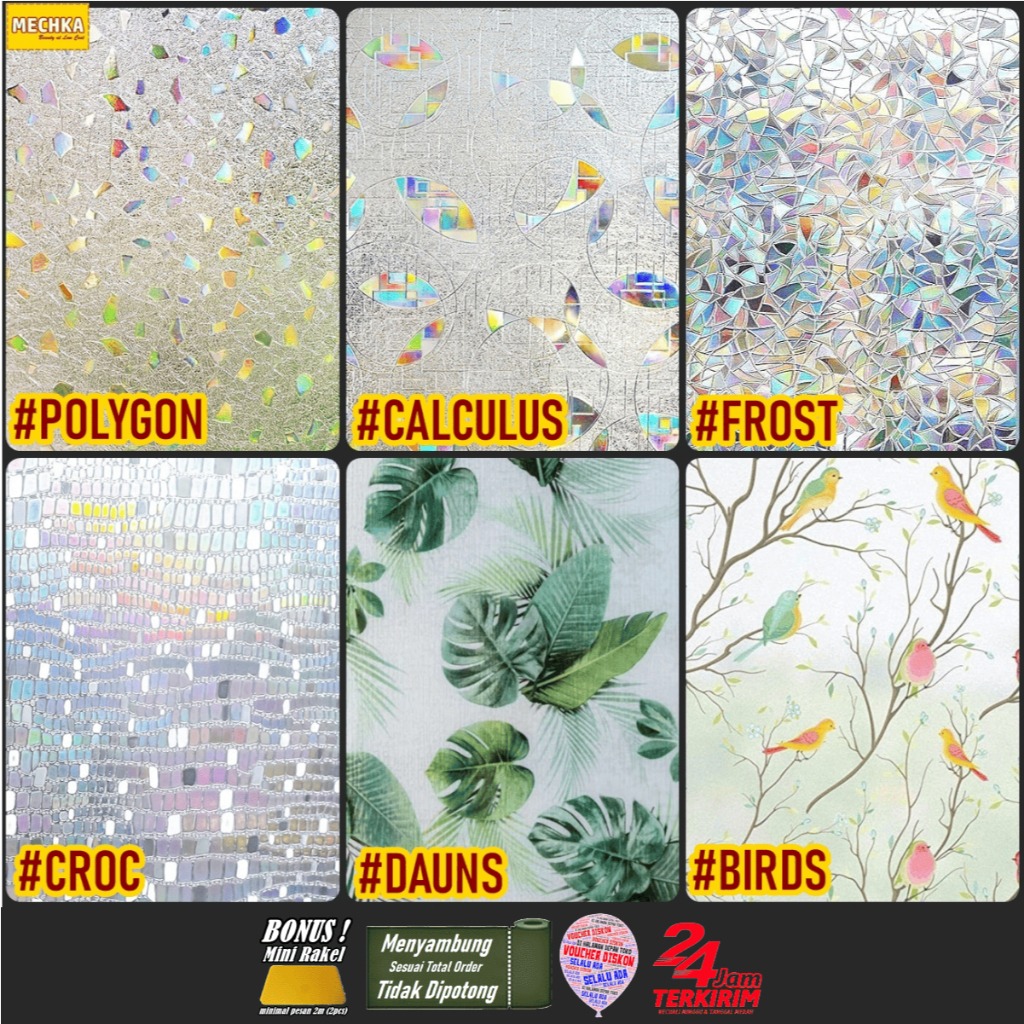 Jual Mechka Sandblast Suncatcher /50cm Sticker Stiker Wallpaper Kaca ...
