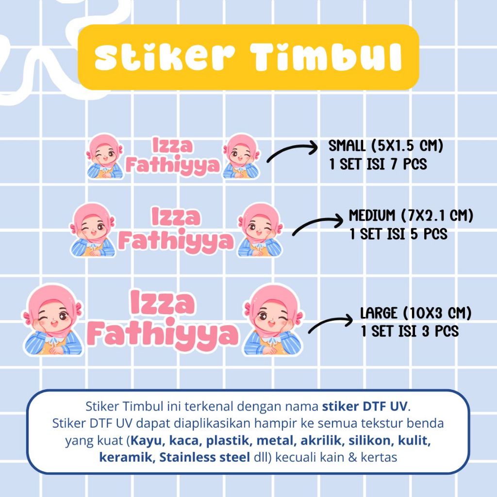 Jual STICKER UV DTF STIKER TIMBUL CUSTOM NAMA KARAKTER GAMBAR ANTI AIR ...
