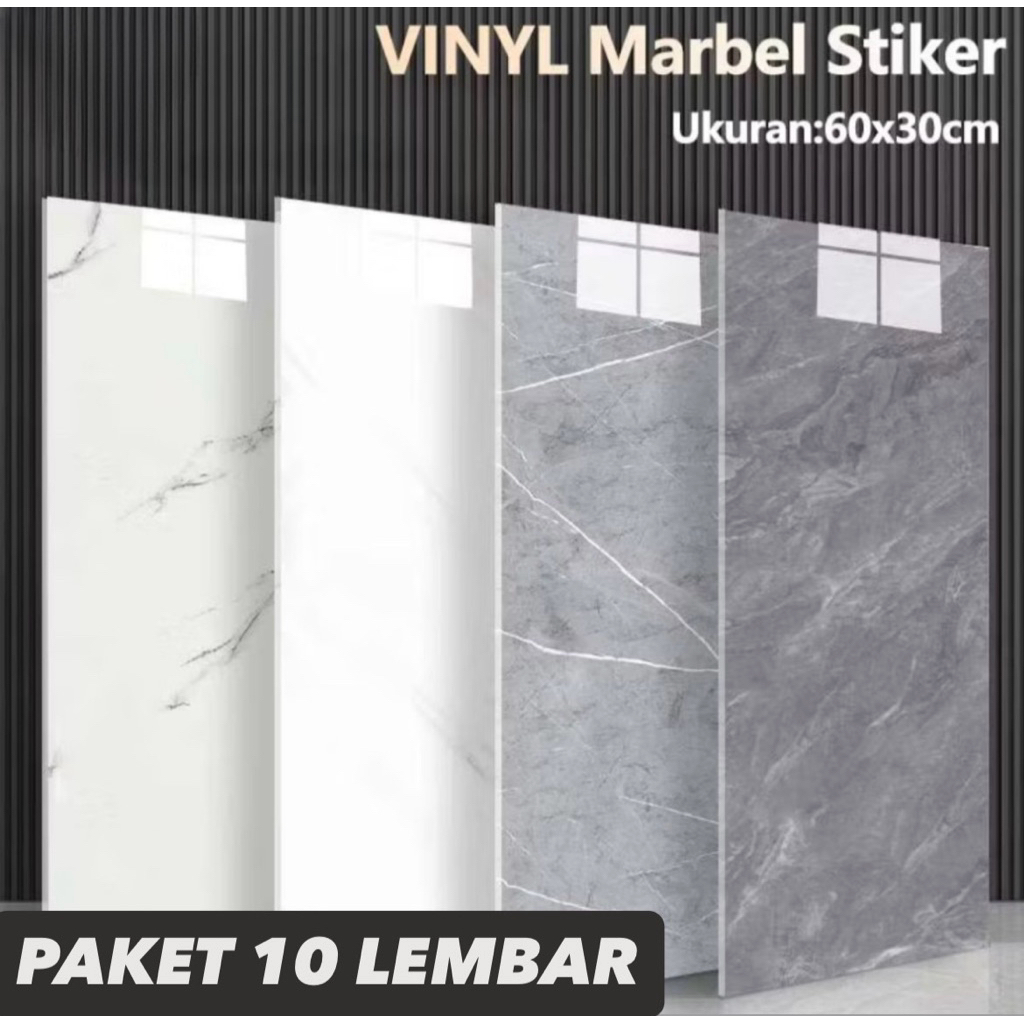 Jual PAKET 10 LEMBAR!!! WALLPAPER VINYL MARBLE WALLPAPER DINDING GRANIT KUALITAS PREMIUM 30X60CM ...