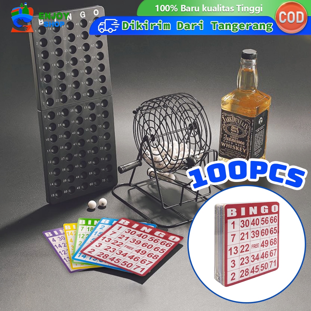 Jual Bingo Board Set 100pcs Kartu Bingo Kertas Premium Tahan Lama Dapat ...