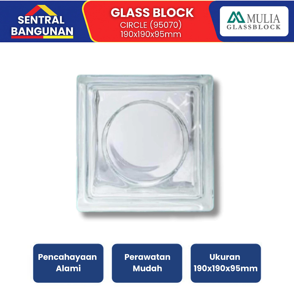 Jual Mulia Glass Block / Glass Blok Kaca Rumah Baru Motif Circle 95070 ...
