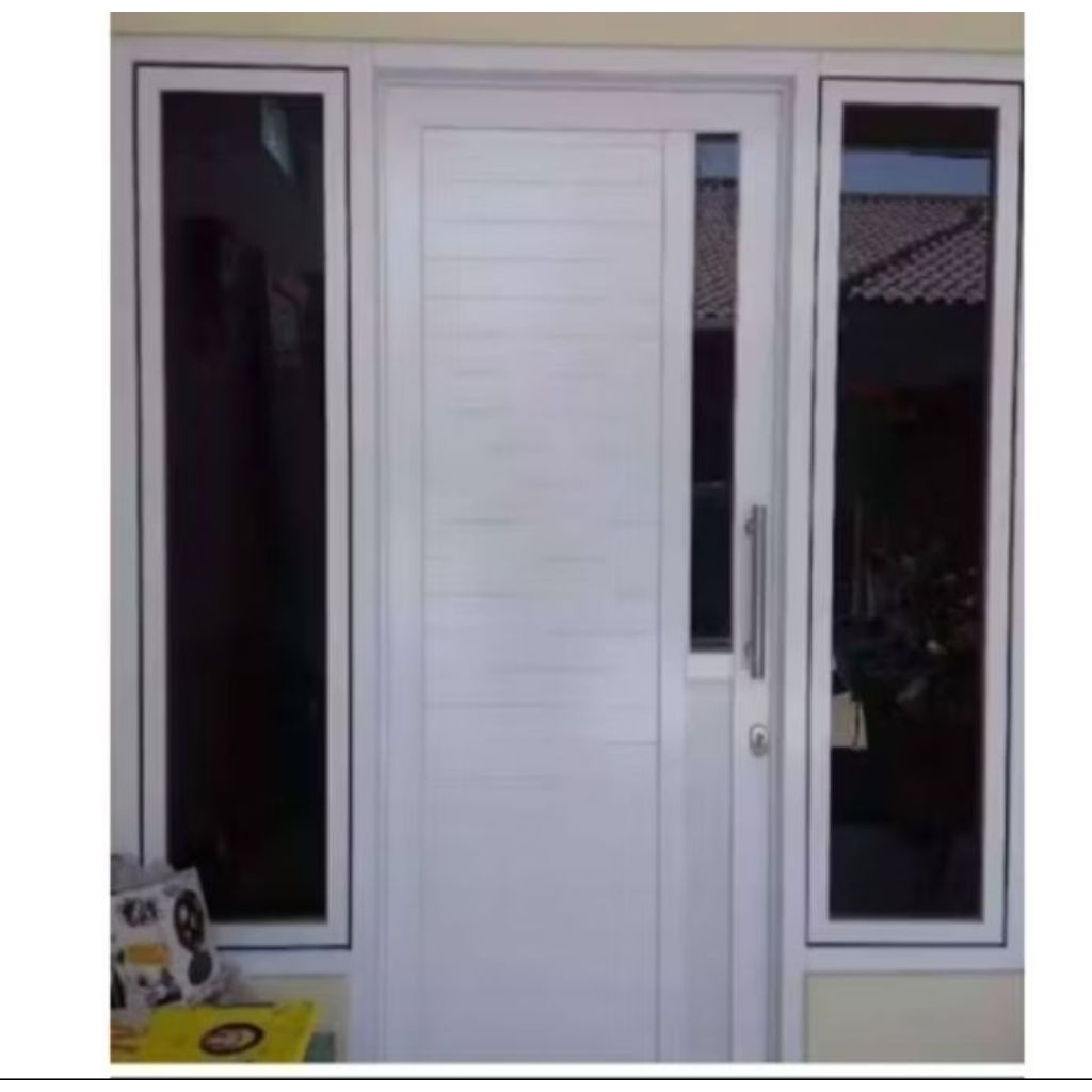 Jual satu set kusen gendong pintu satu.+jendela kanan kiri alumunium 3 ...