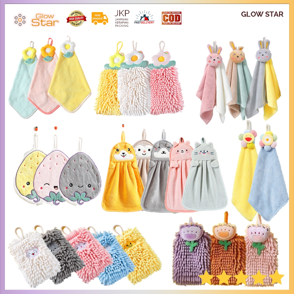 Jual LT1 Flower Handuk lap tangan dapur kamar mandi kain Premium tebal ...