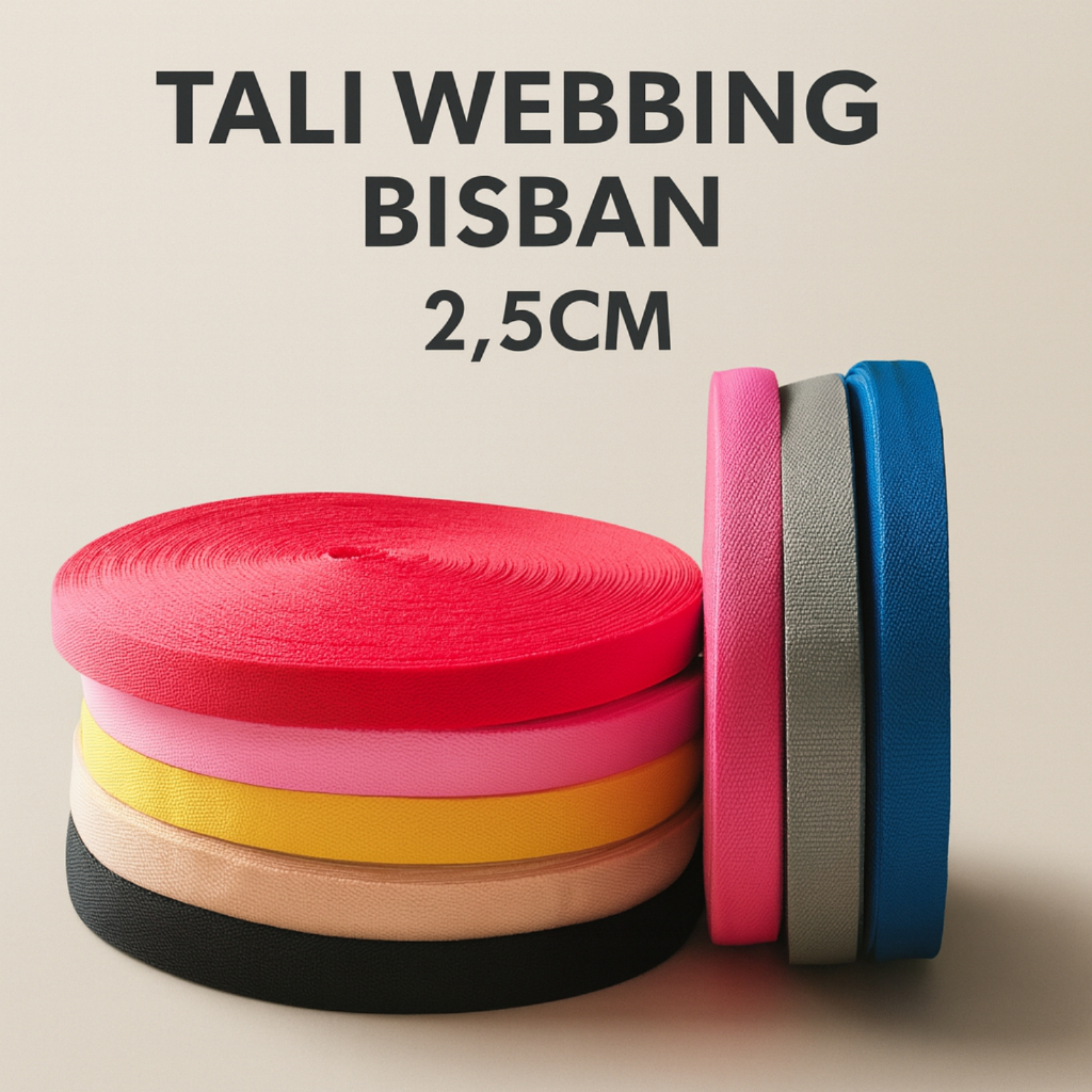 Jual Tali Webbing Bisban Tas Meteran 2,5 Cm Non Elastis Murah Tebal ...
