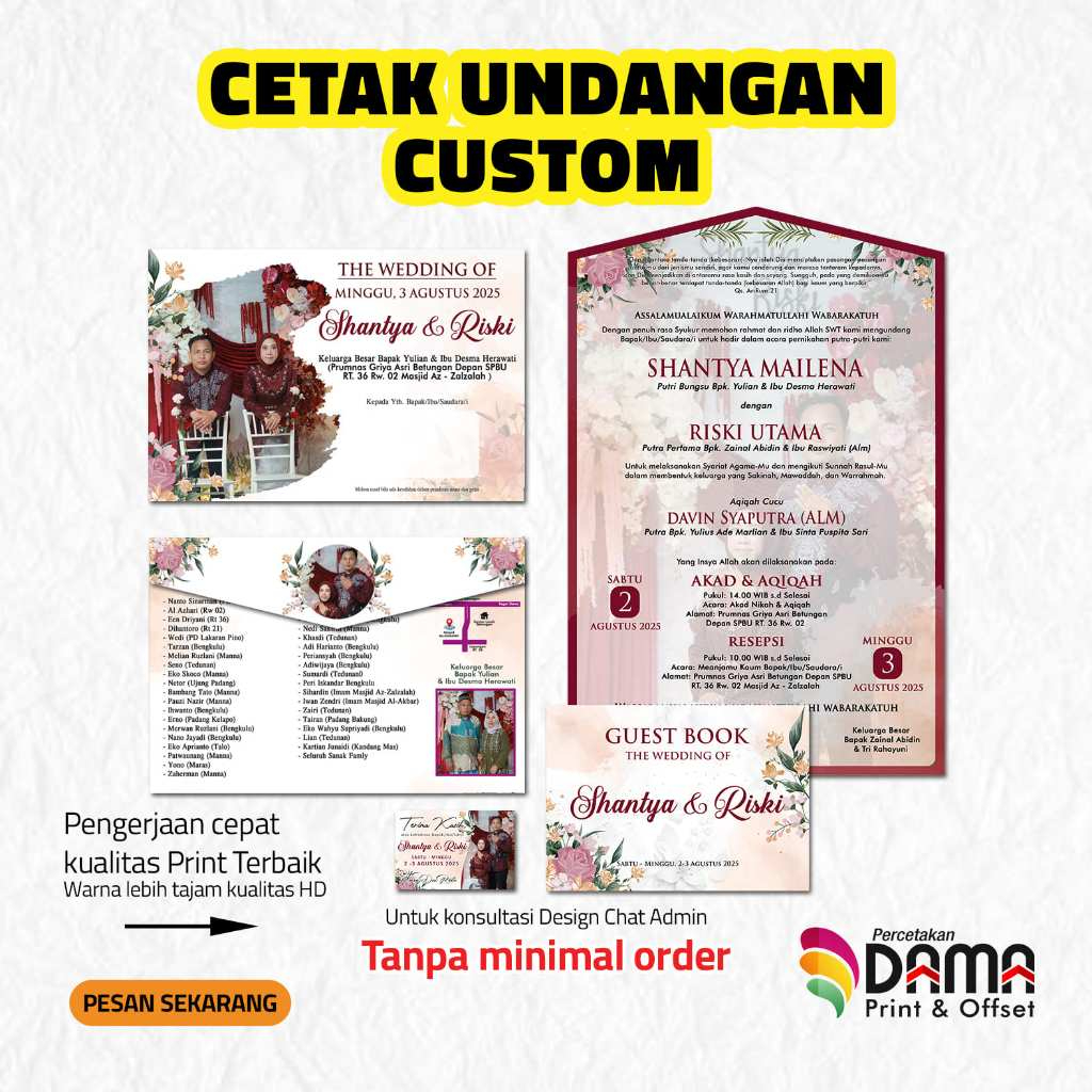 Jual Dama Print & Offset Cetak Undangan Custom / Undangan Murah ...