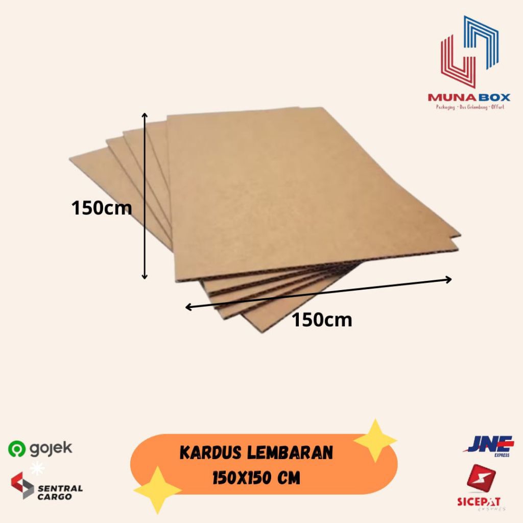 Jual Ready Karton Kardus Lembaran Sheet 150x150 cm Single wall | Shopee ...