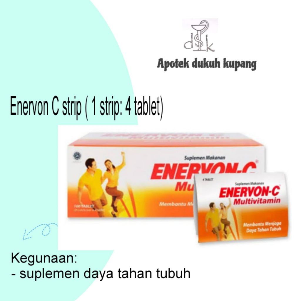 Jual Enervon C tablet vitamin daya tahan tubuh ( 1 strip: 4 tablet ...