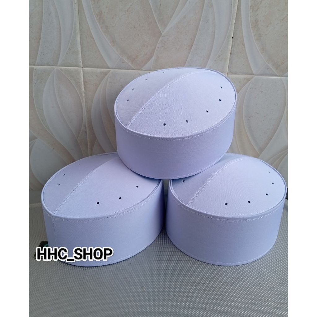 Jual Peci Dewasa Warna Putih/ Peci Haji Putih Polos Keras Bahan Mika ...