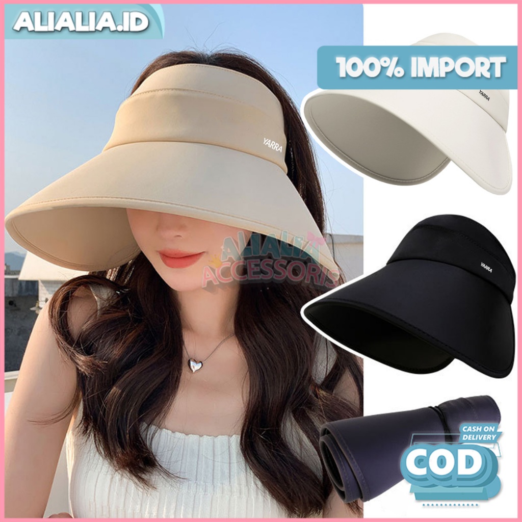 Jual Topi Wanita Haji Umroh Visor Lebar Lipat Fashion Pantai Pelindung Matahari Anti Sinar UV ...