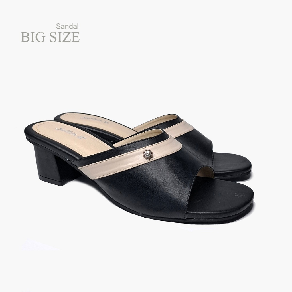 Jual Heels wanita ukuran 40 41 42 43 44 45 big size jumbo Sandal slide ...