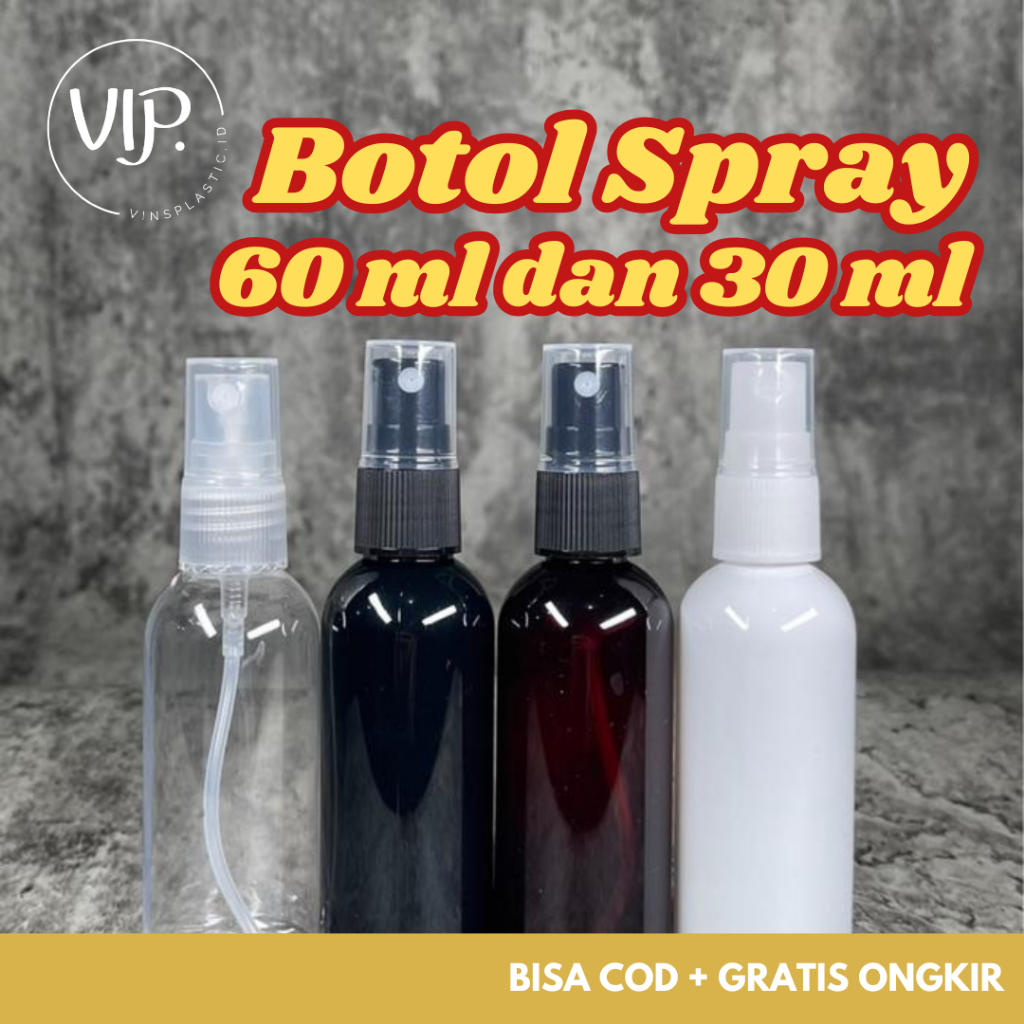 Jual Botol Spray 60ML Plastik PET/ Botol Parfum Hand Sanitizer 60 ml ...