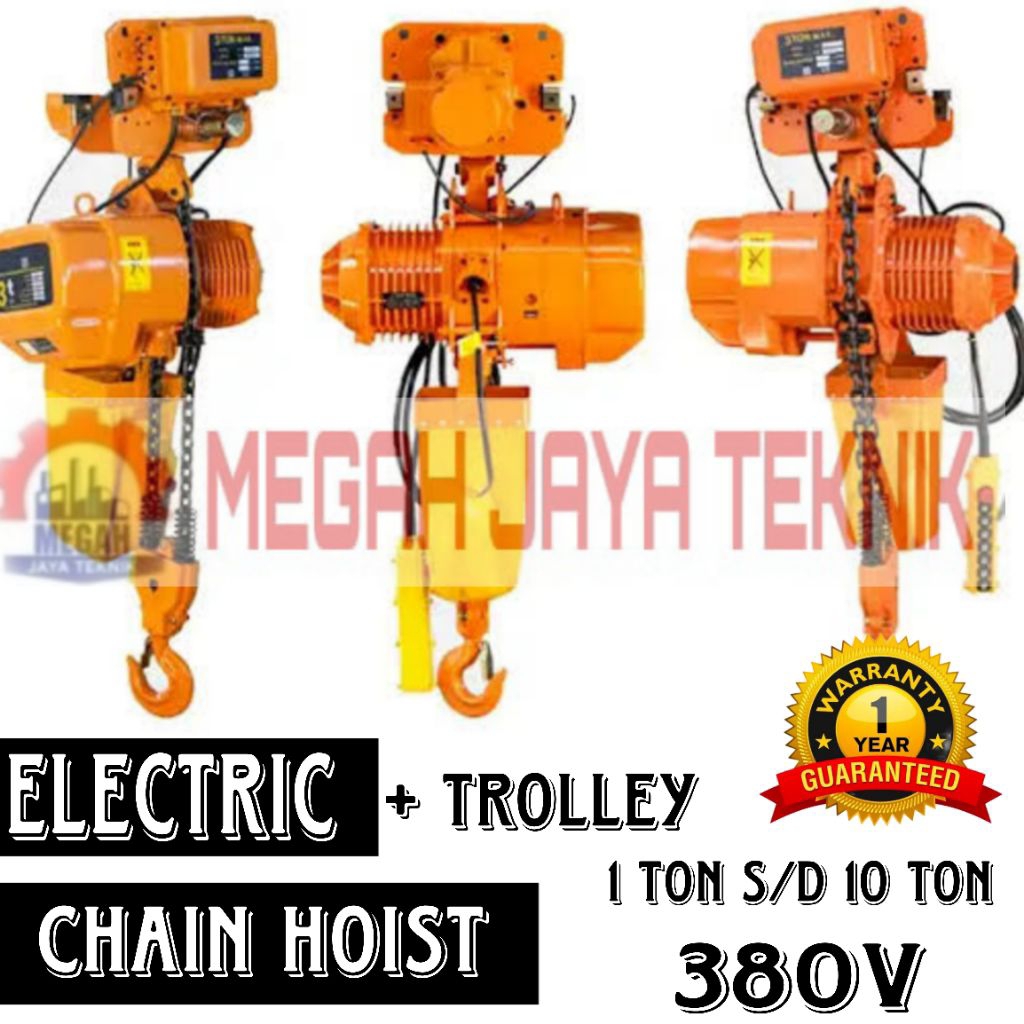 Jual ELECTRIC CHAIN HOIST 2 TON x 6 METER WITH TROLLEY (2 JALUR ...