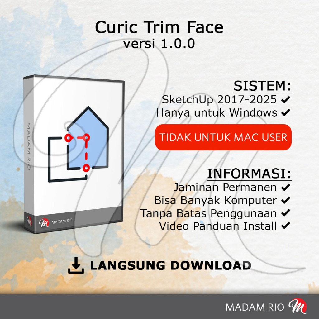 Jual Curic Trim Face SketchUp Lisensi Permanen Full Versi Tanpa Batas | Shopee Indonesia