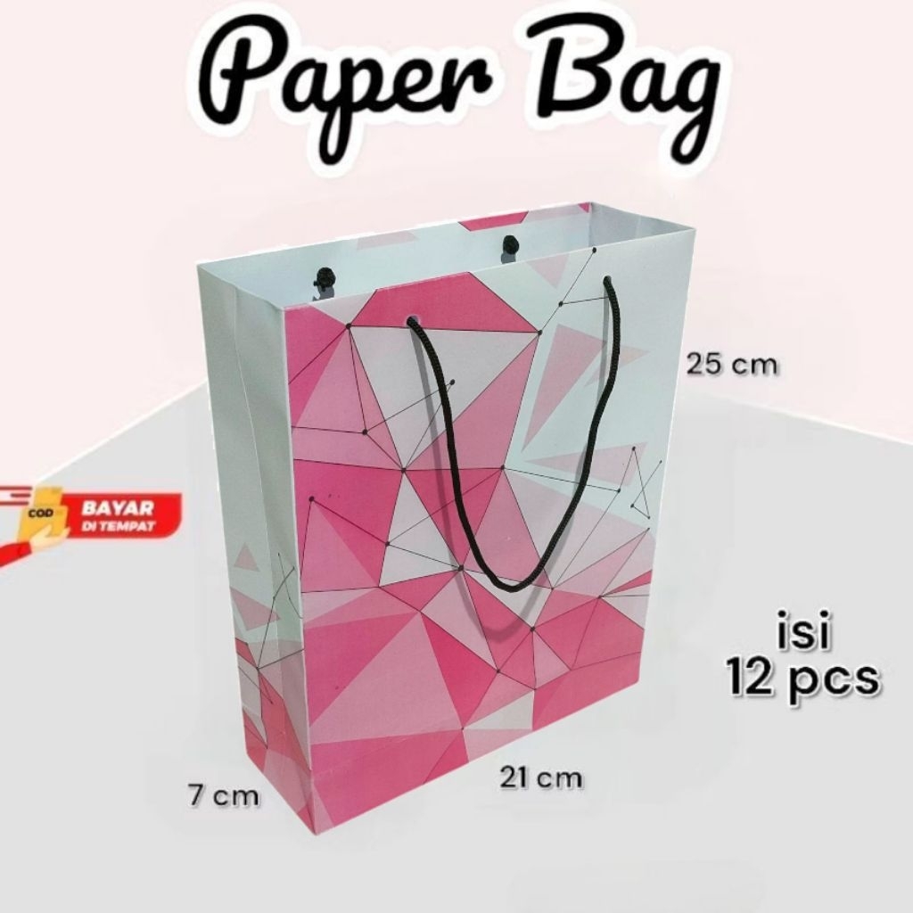 Jual Paper Bag Kado Ulang Tahun Lusinan Isi 12 pcs Ukuran 21×7×25 cm ...