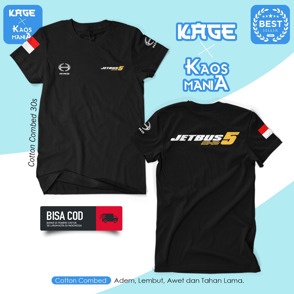 Jual Baju Kaos HINO JETBUS 5 SHD Transportasi Bis Indonesia /Kaos ...