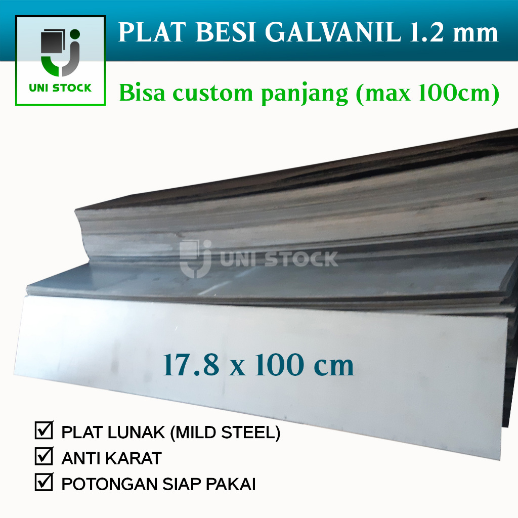 Jual Plat besi tebal 1,2x17x100 tebal 1.2mm lebar 17cm panjang 100cm ...