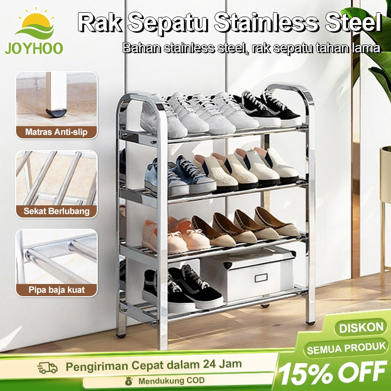 Jual JOYHOO Rak Sepatu Sendal Stainless Steel3/4/5 Susun Rak Sepatu ...