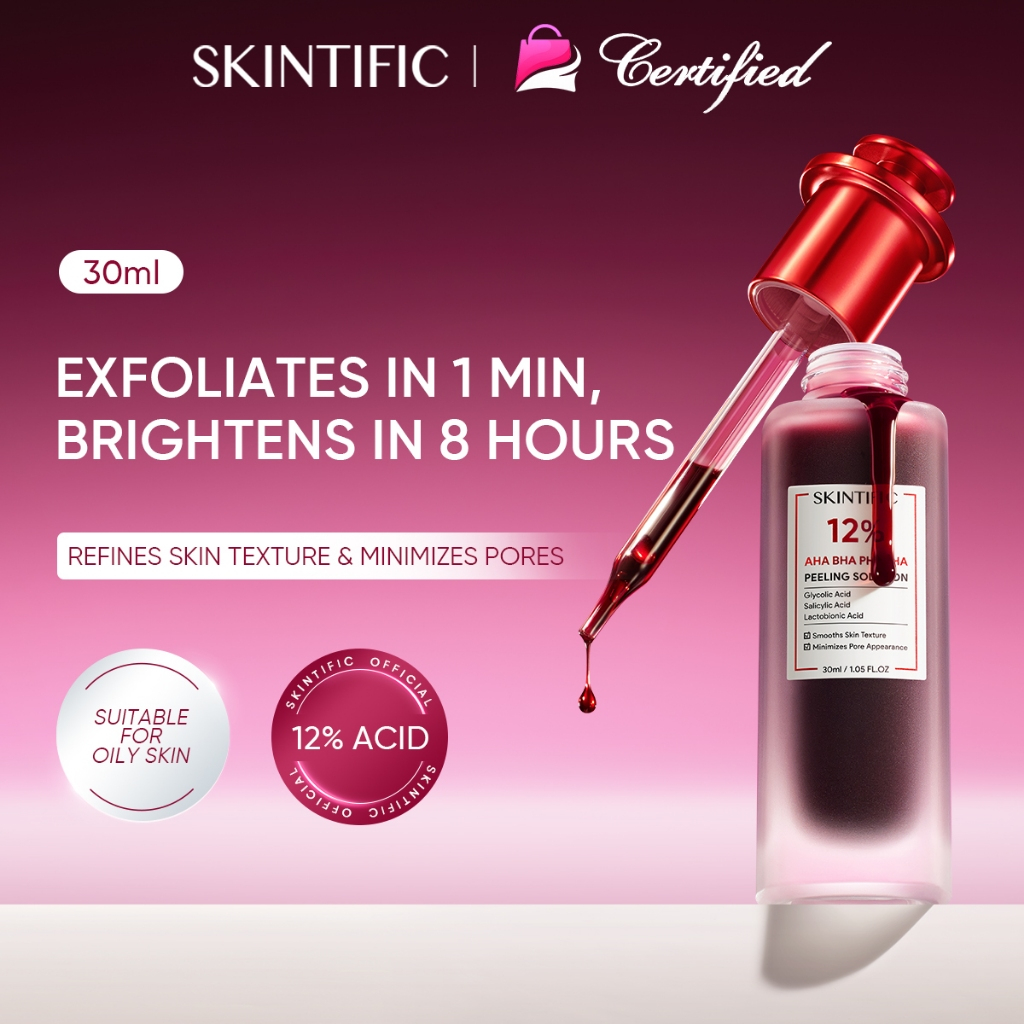 Jual [SKINTIFIC CERTIFIED]SKINTIFIC - 12% Acid Peeling Solution Glowing ...