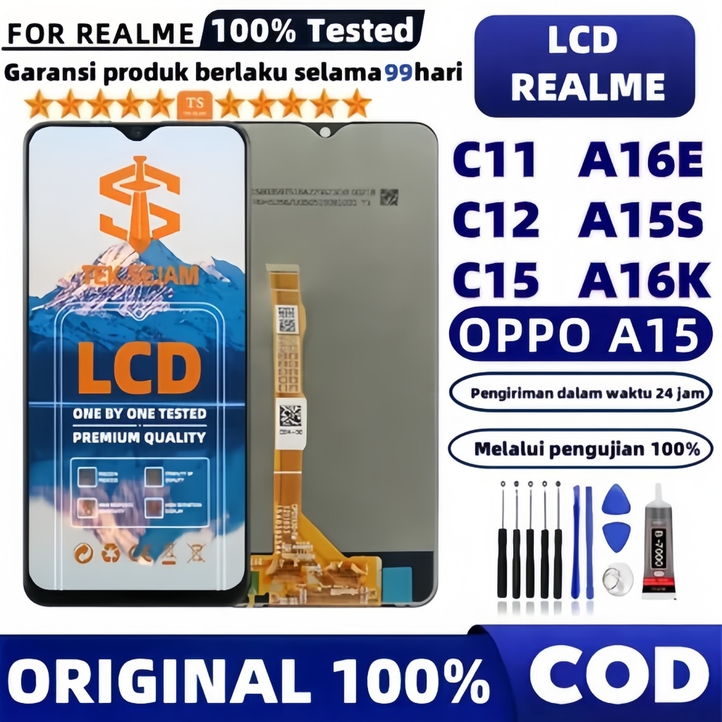 Jual LCD REALME C11/C15/C12 LCD OPPO A15/A15S/A16K/A16E ORIGINAL 100% asli Layar Touchscreen ...