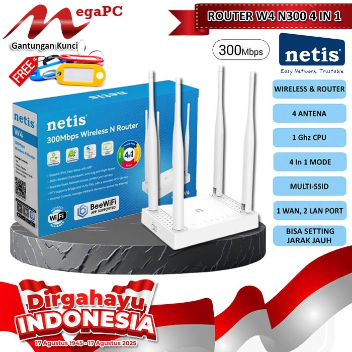 Jual NETIS W4 N300 Wireless Router 300Mbps 4 Antena | Shopee Indonesia