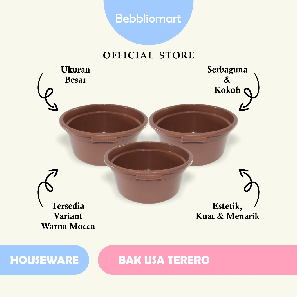 Jual BAK USA 20 TERERO MOCCA WANKY - Wadah Besar Bulat Tampung Air ...