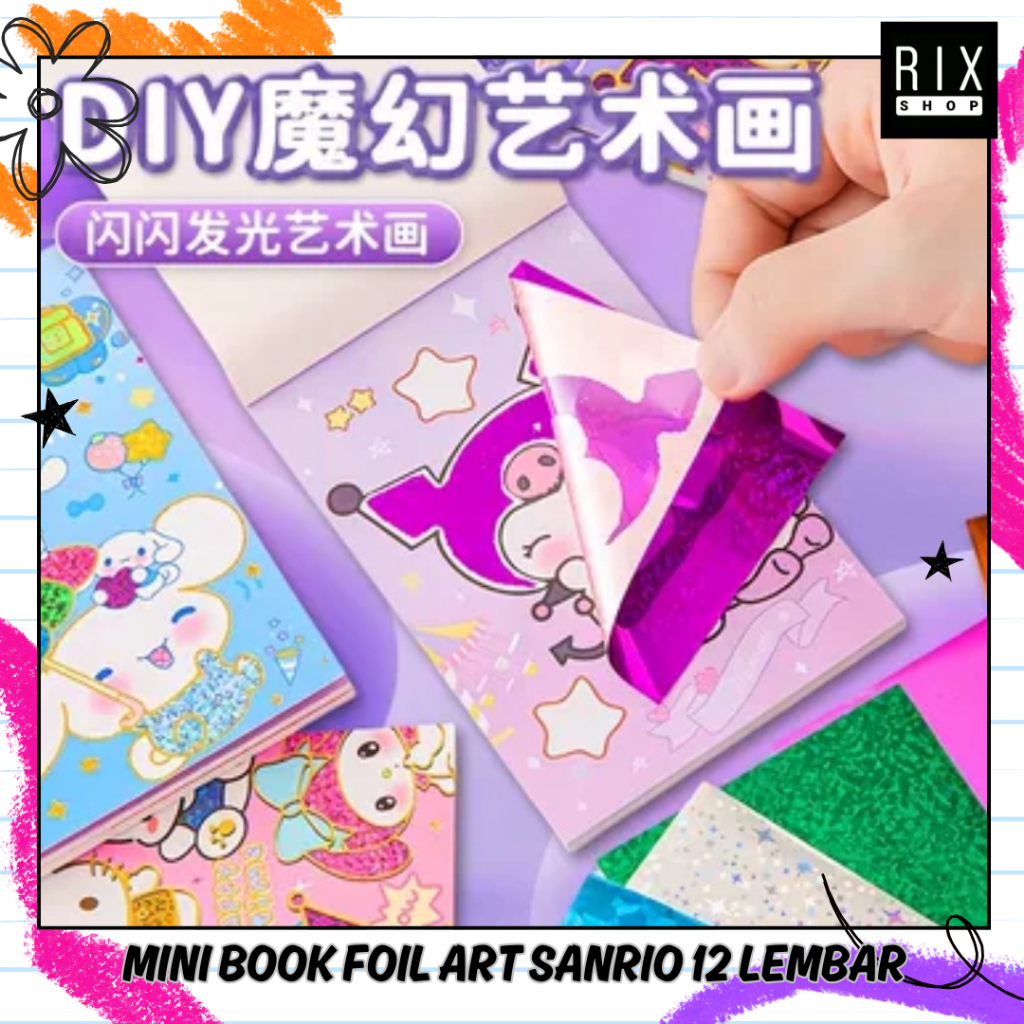 Jual RIX DIY Mini Book Magic Foil Art Sanrio 12 Lembar | Shopee Indonesia