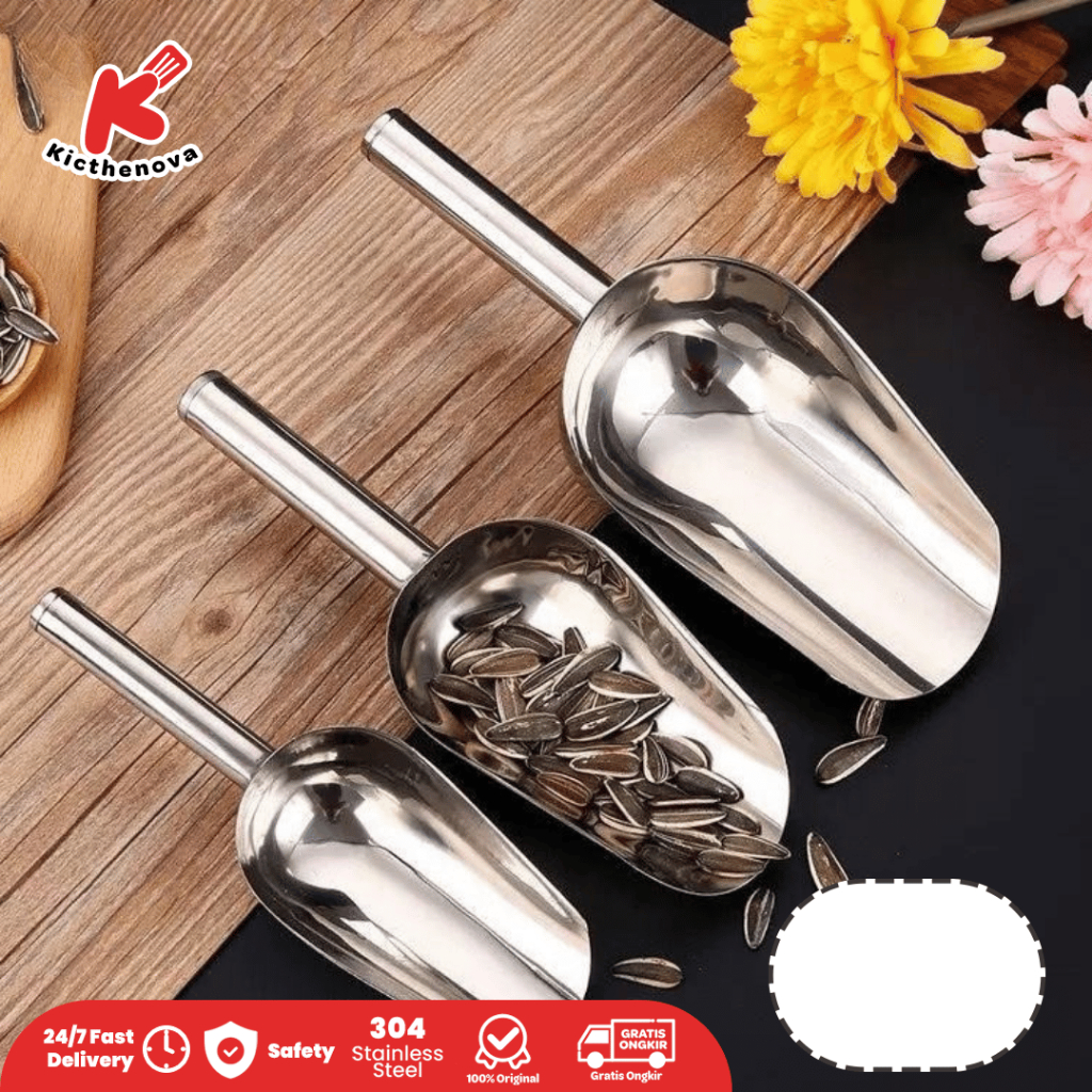 Jual Sendok Es Batu Stainless Steel Ice Scoop Minuman Asinan Kapasitas ...