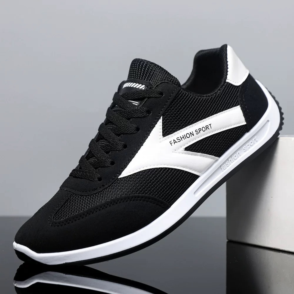 Jual Sepatu olahraga kain jaring pria, sepatu kasual bernapas model ...