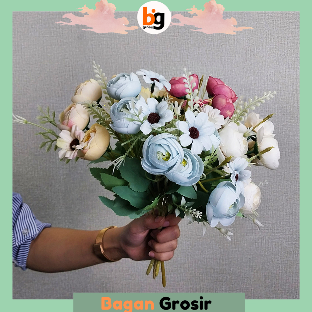 Jual BG Bouquet Bunga Rose Hias Artifisial Dekorasi Rumah Kantor Hotel ...