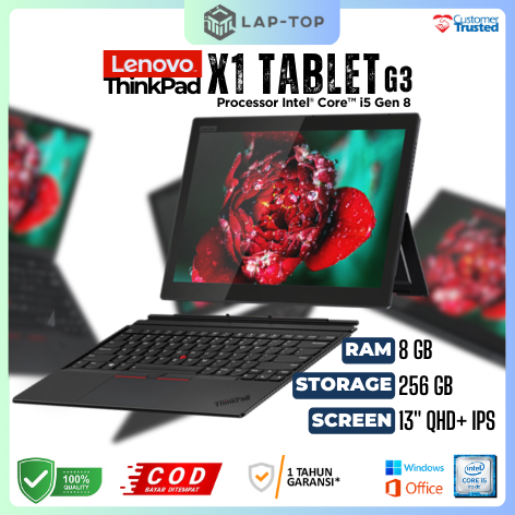 Jual Laptop 2in1 Lenovo Thinkpad X1 Tablet G3 core i5 gen 8 RAM 8GB SSD ...
