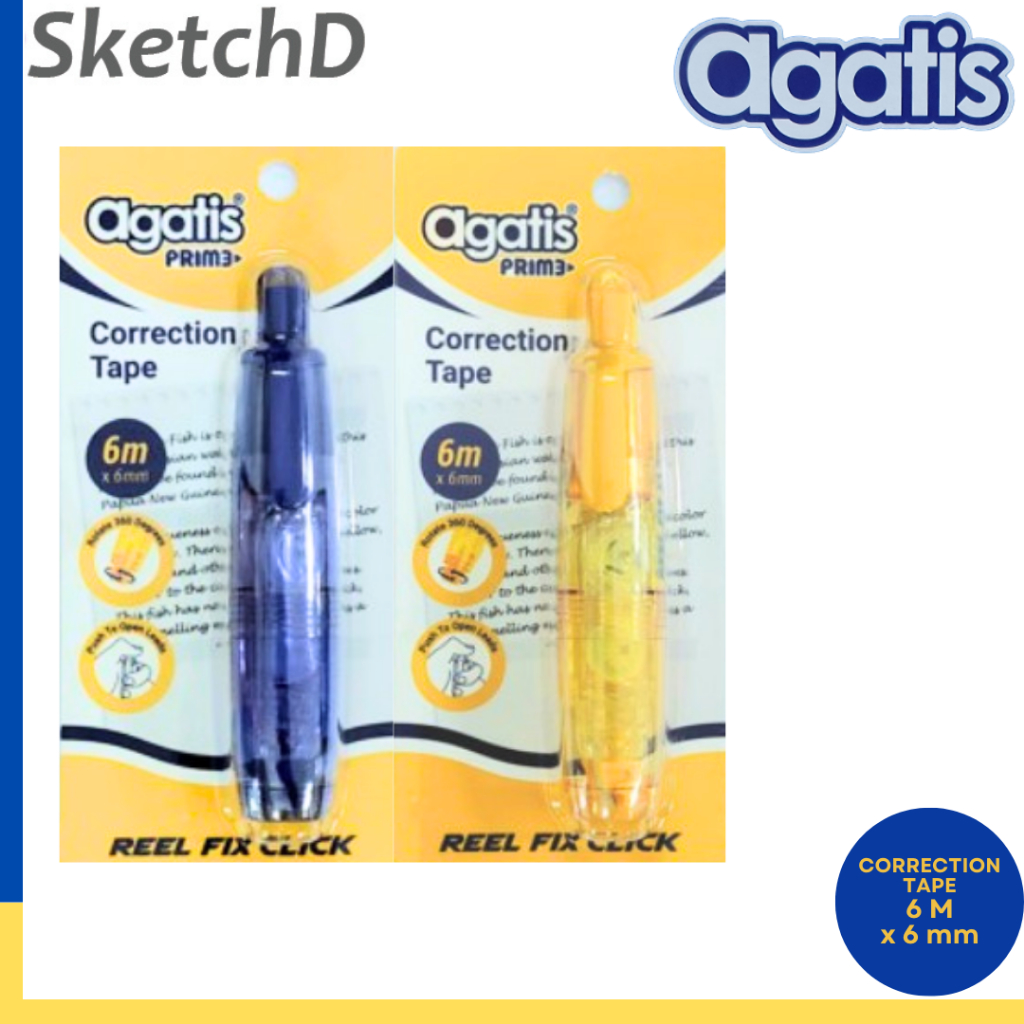 Jual Pita Koreksi Tip X kertas Click Agatis Prime Correction tape 6 M x ...