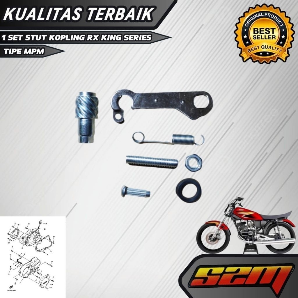 Jual STUT KOPLING RX-KING DREG SCREW LEVER KIT SET STUT ASSY PUSH TUAS ...