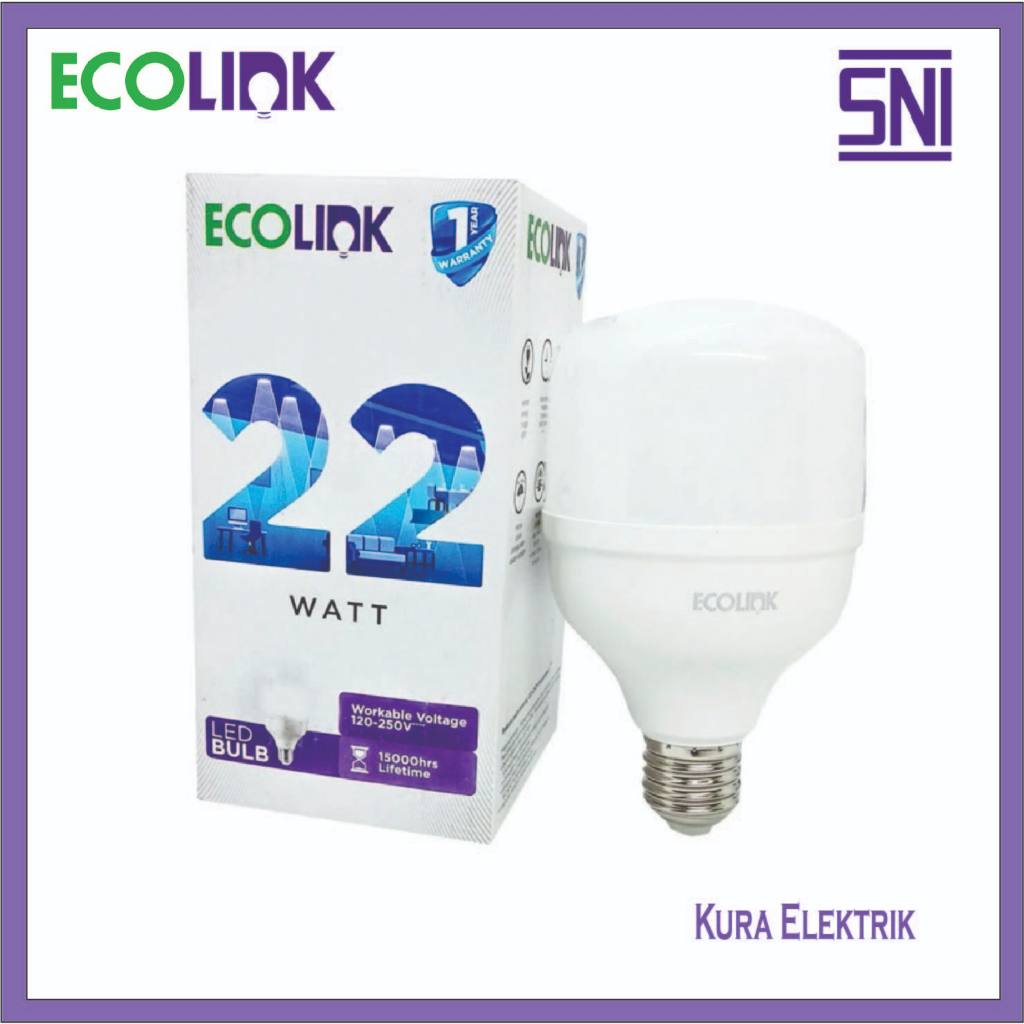Jual Lampu Led Ecolink 22 Watt Fitting E27 Warna Cool Day Light (Putih ...