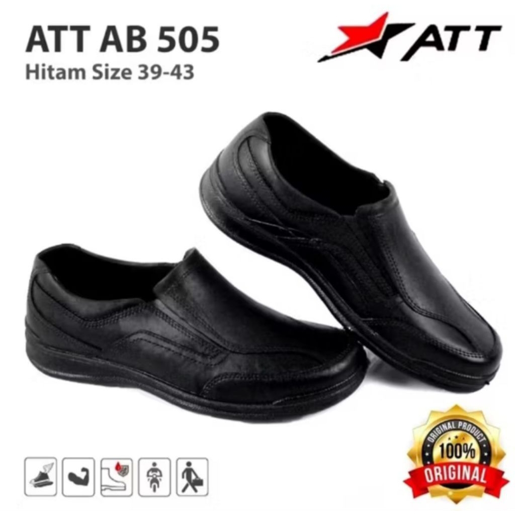 Jual Sepatu Pentofel Keret Merk ATT AB 505 - Hitam | Shopee Indonesia