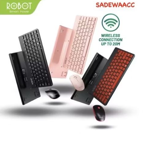 Jual Keyboard dan Mouse Robot KM3000 Wireless Portable Mini | Shopee ...