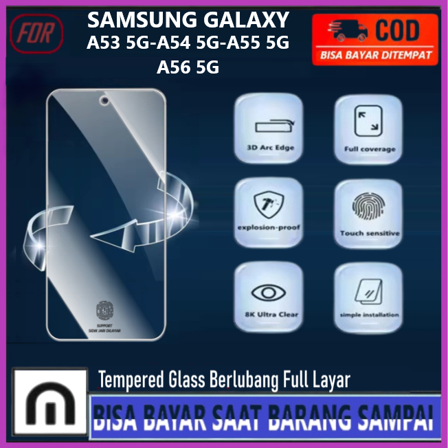 Jual Tempered Glass Bening Berlubang Samsung Galaxy A53 5G A54 5G A55 5G A56 5G Anti Gores Kaca ...