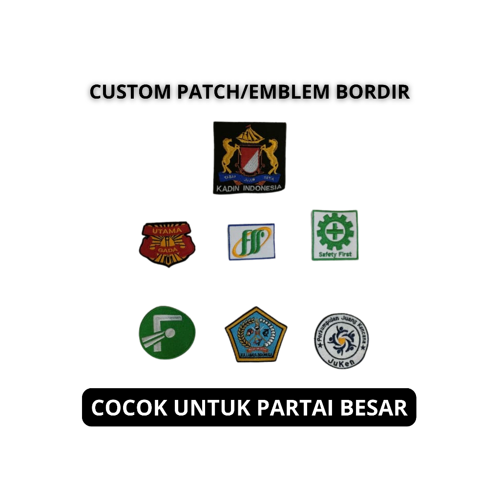 Jual CUSTOM BORDIR LOGO, EMBLEM, PATCH, / LANGSUNG DI BAJU | Shopee ...