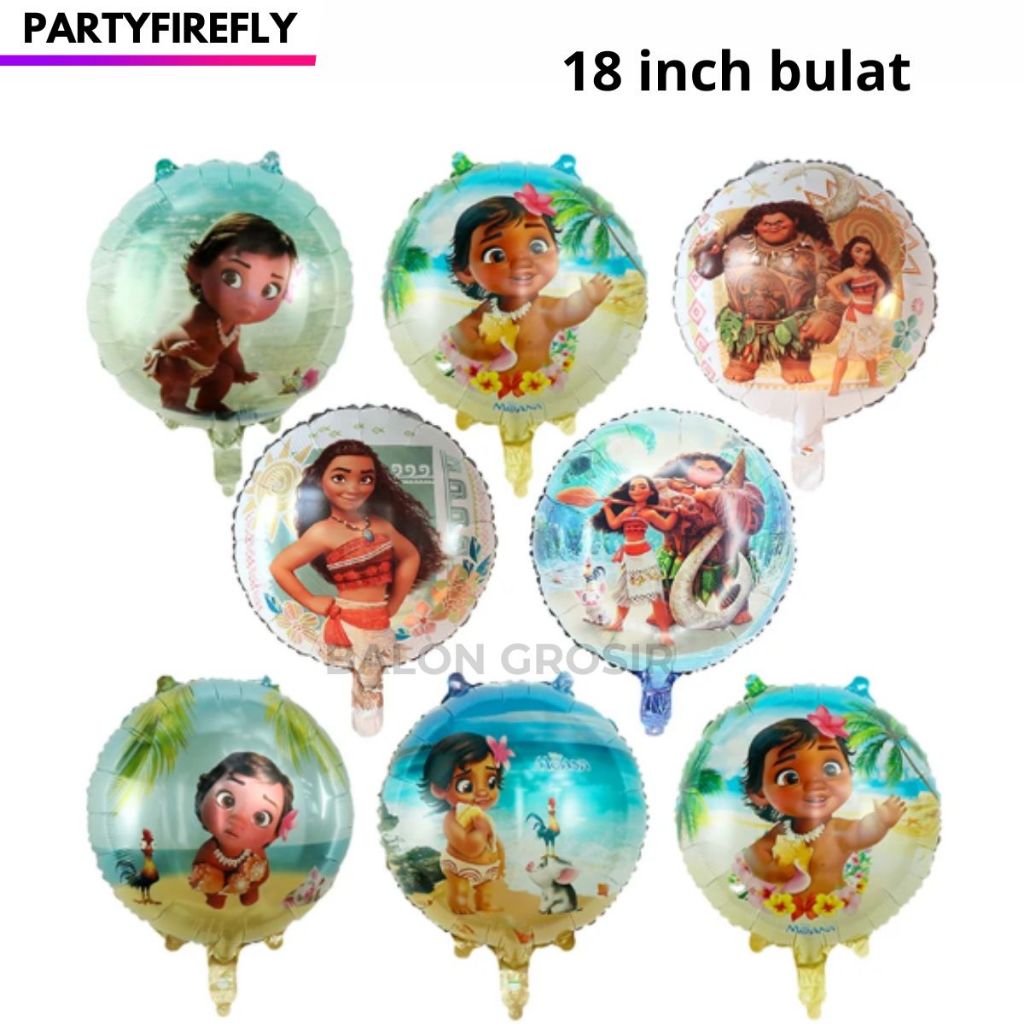 Jual Ocean Adventure Moana Cartoon Balloons Set for Baby Shower 5th ...
