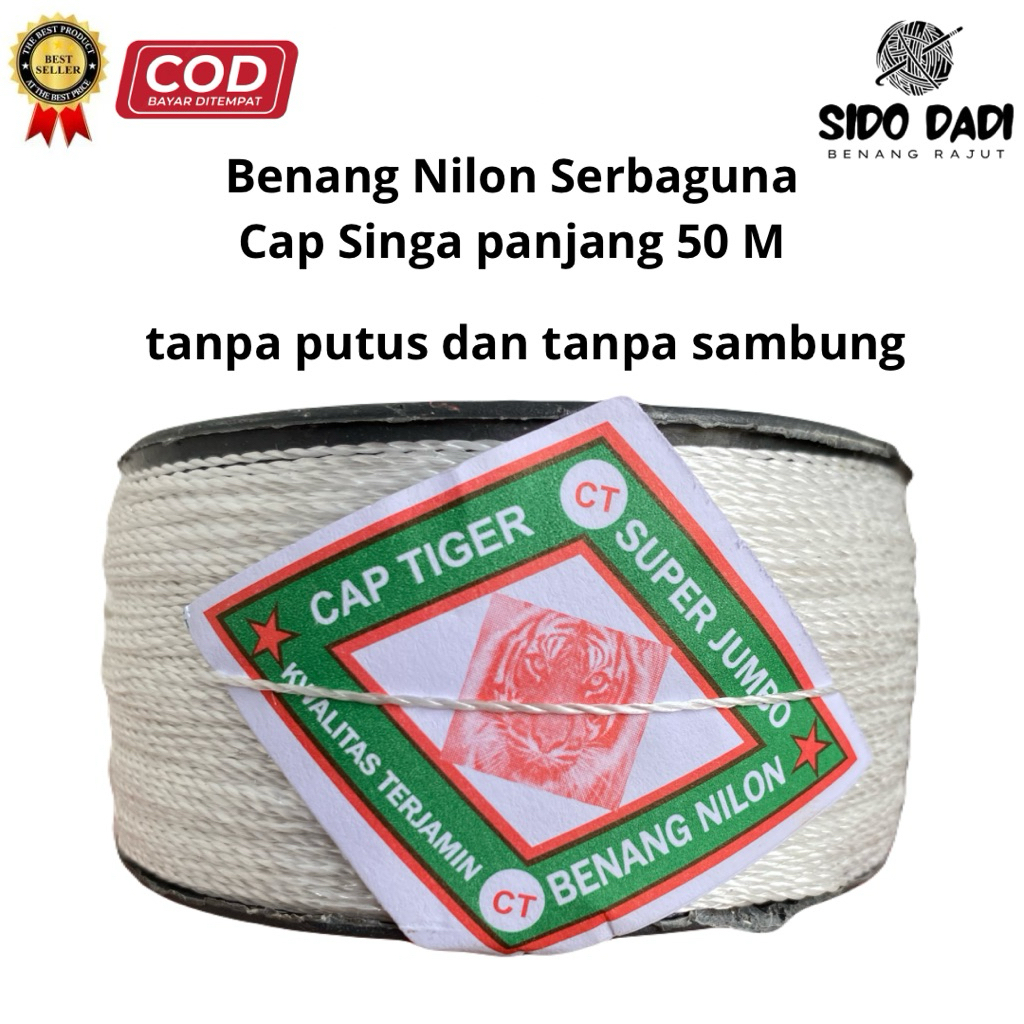 Jual BENANG SOL JUMBO 50 METER CAP SINGA BENANG NILON BENANG BANGUNAN ...