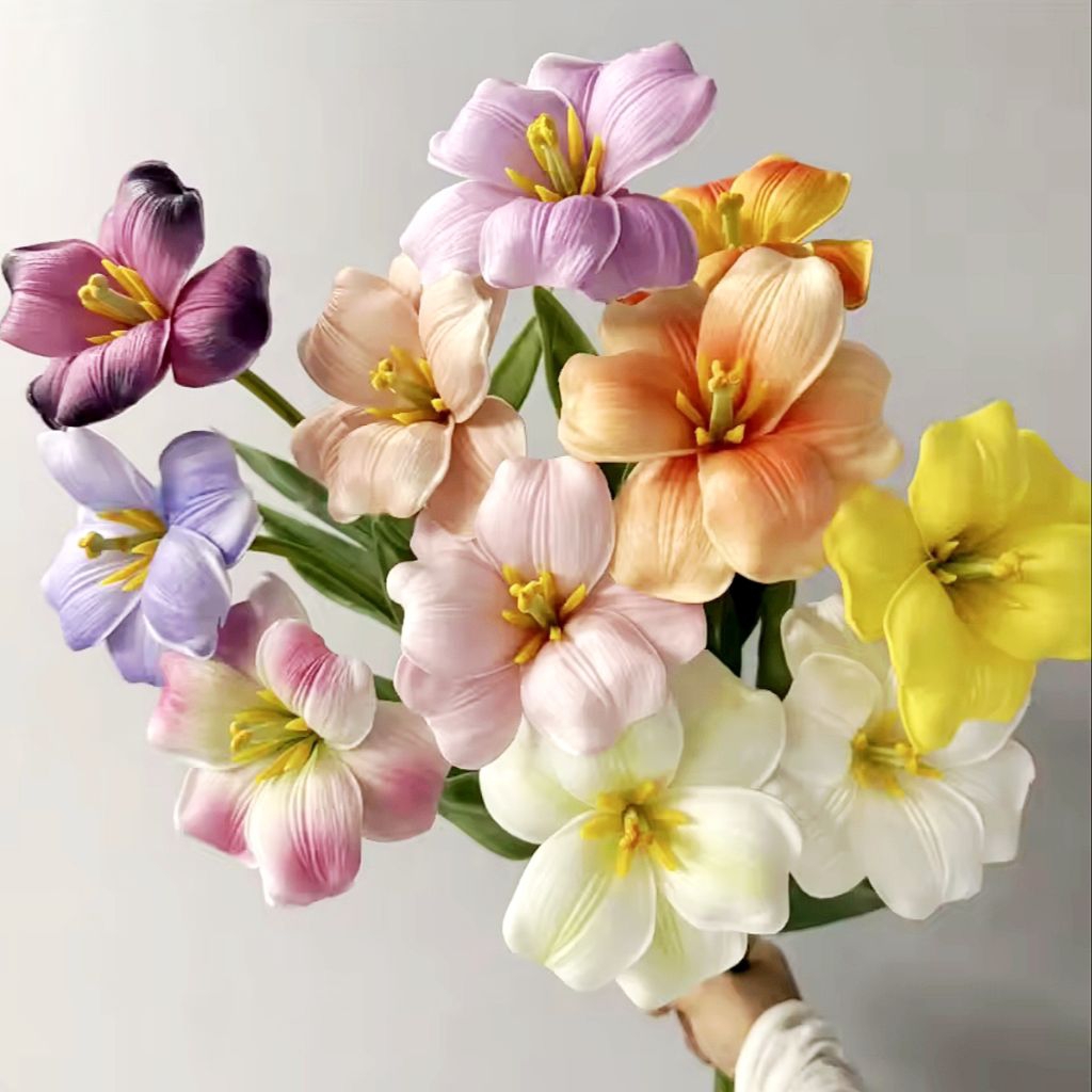 Jual B123 Bunga Blooming Tulip Mekar Latex Lateks Artificial Bunga hias ...