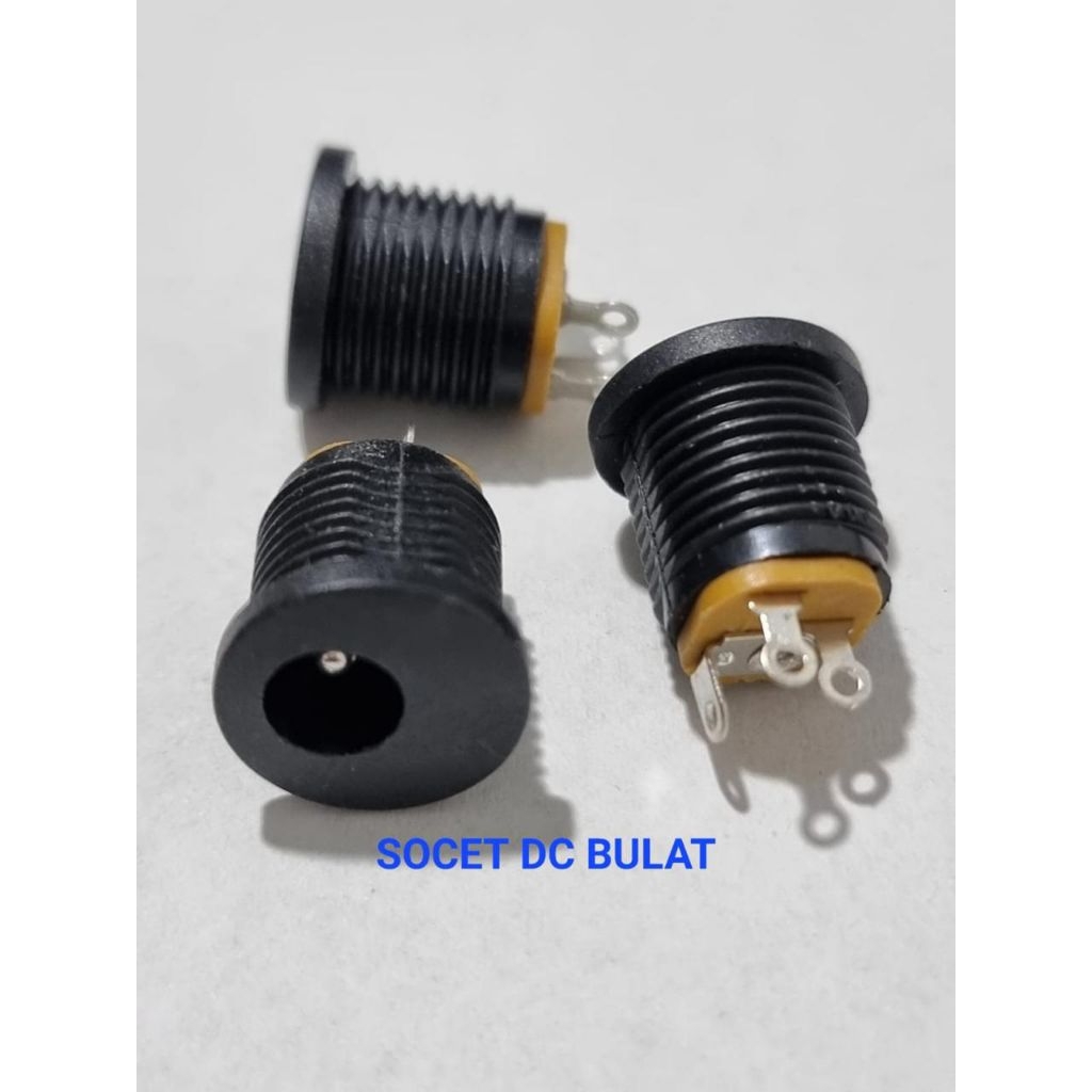 Jual soket DC bulat drat pvc + mur ukuran 2,1mm | Shopee Indonesia